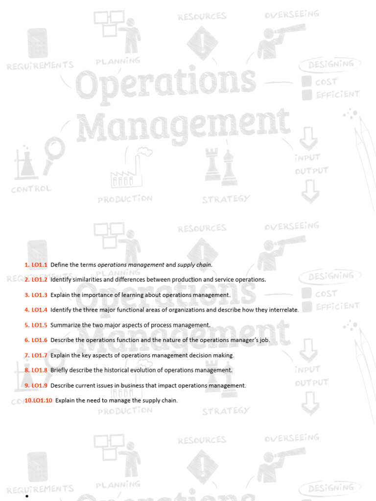 OM - Chapter 1 | PDF | Operations Management | Business Process