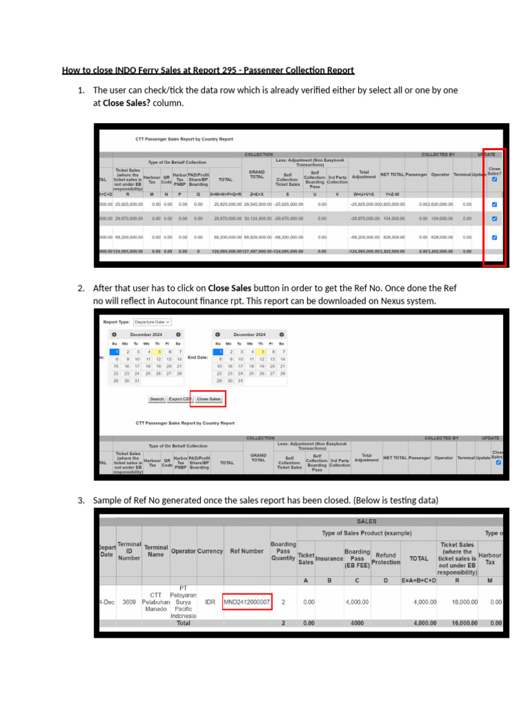 User Manual - Close Sales Report | PDF