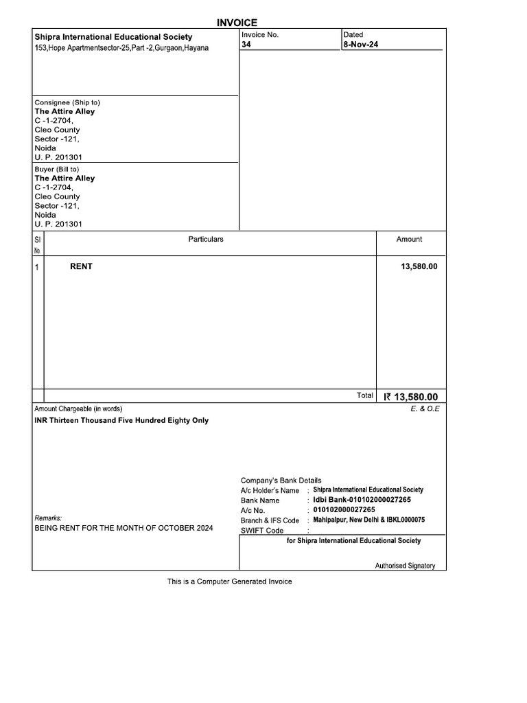 Invoice Attire Alley-October 2024 | PDF