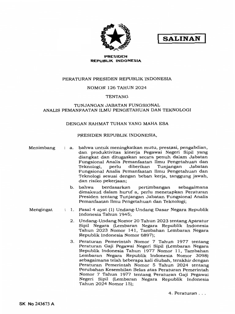 Perpres 126 2024 | PDF