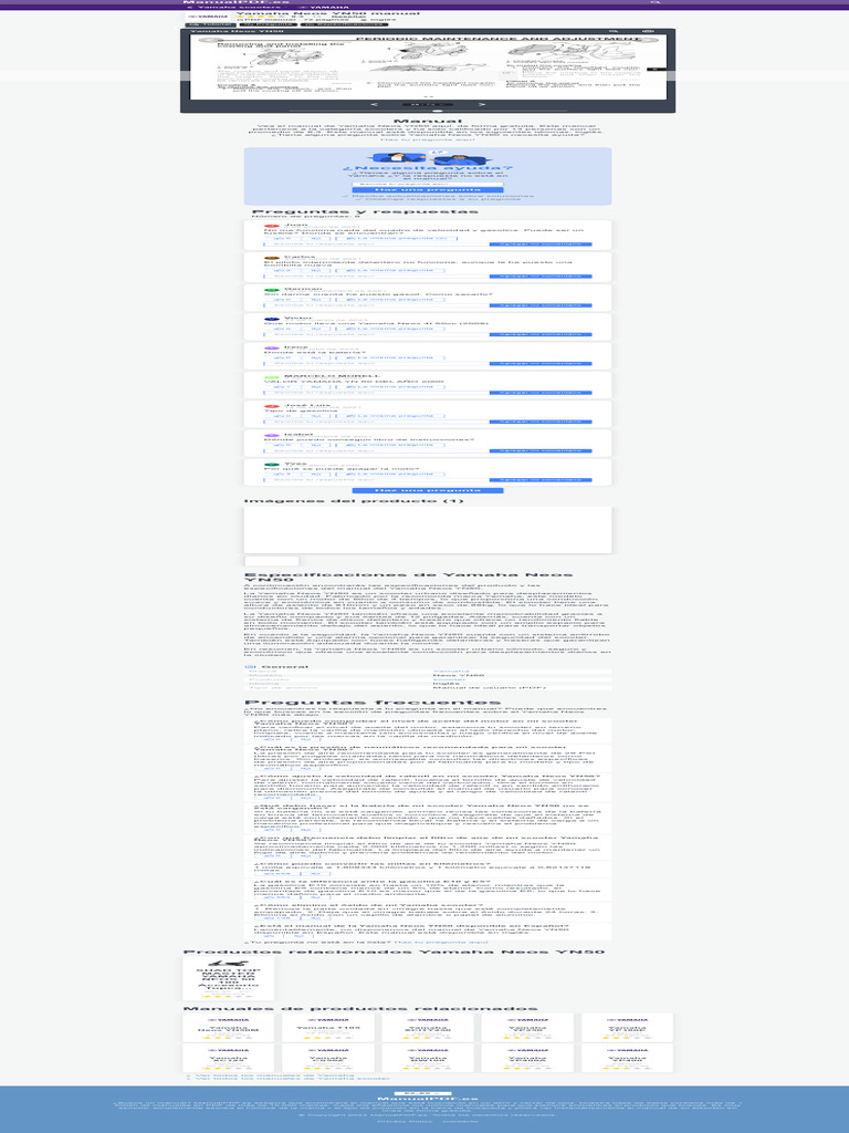 Manual Yamaha Neos YN50 (72 Páginas) | PDF | Transporte | Vehículos