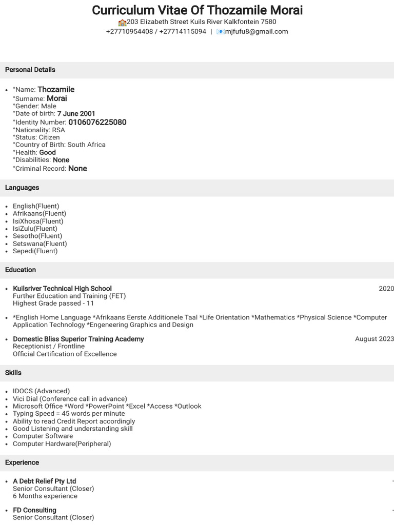 Real CV | PDF | Computing