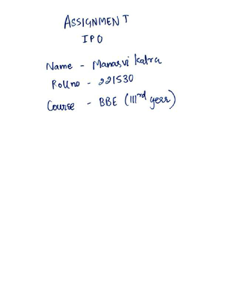 Ipo Assignment Manasvi BBE | PDF