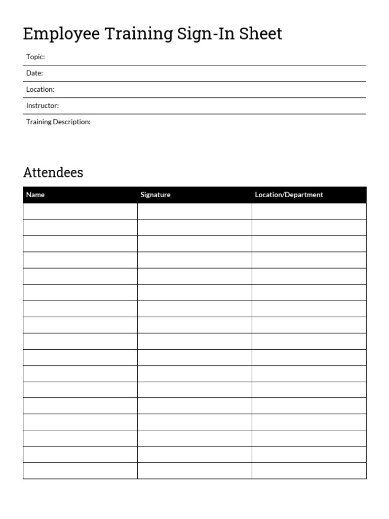 Employee Training Attendance Sheet | PDF