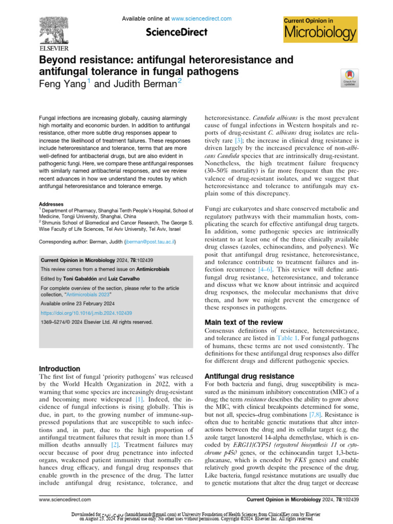 2024 Beyond Resistance - Antifungal Heteroresistance and Antifungal ...