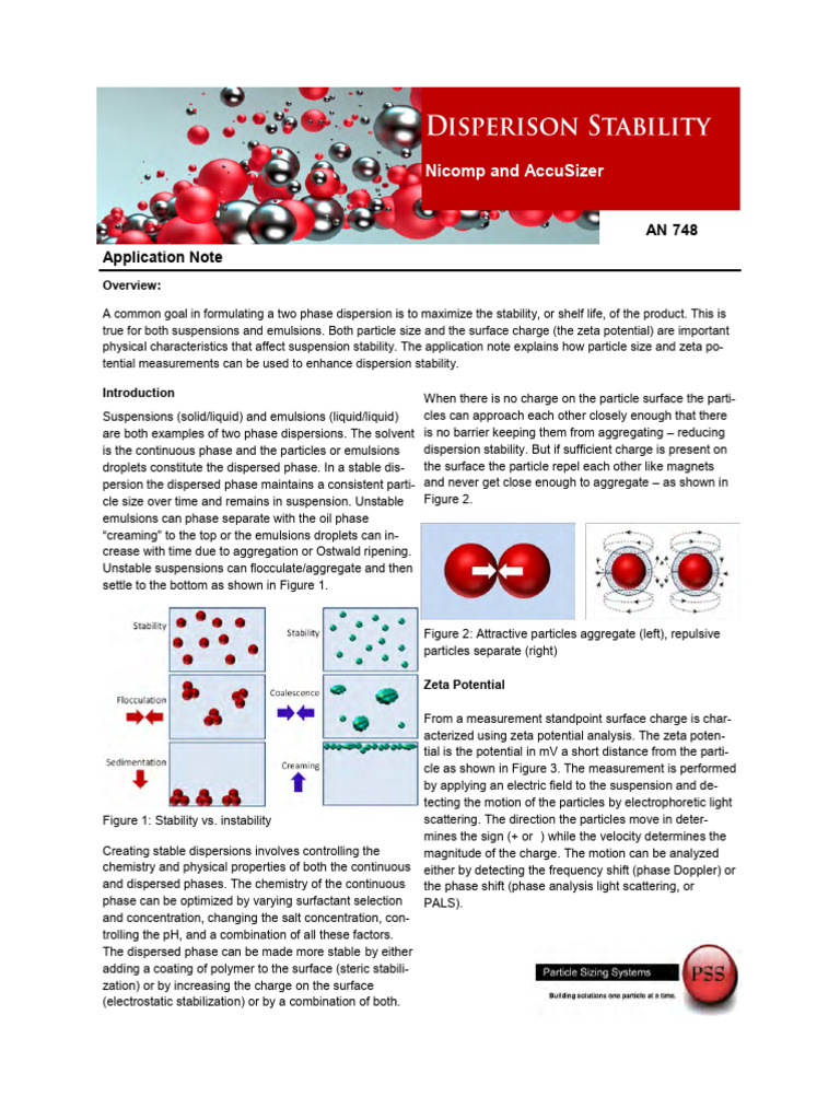 PSS Application Note 748 Dispersion Stability | PDF | Emulsion ...