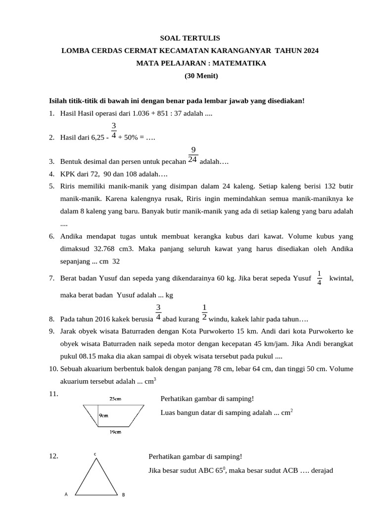 SOAL LCC TERTULIS 2024 | PDF