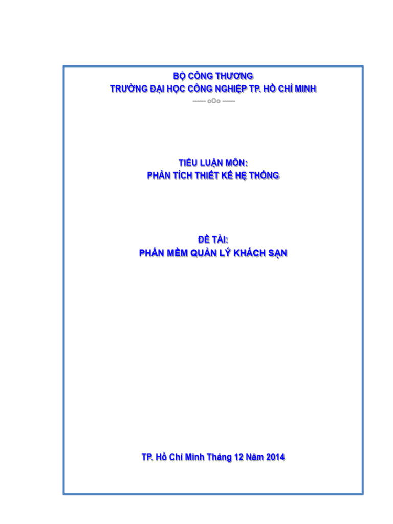 PTTK - Quản Lý Khách Sạn | PDF