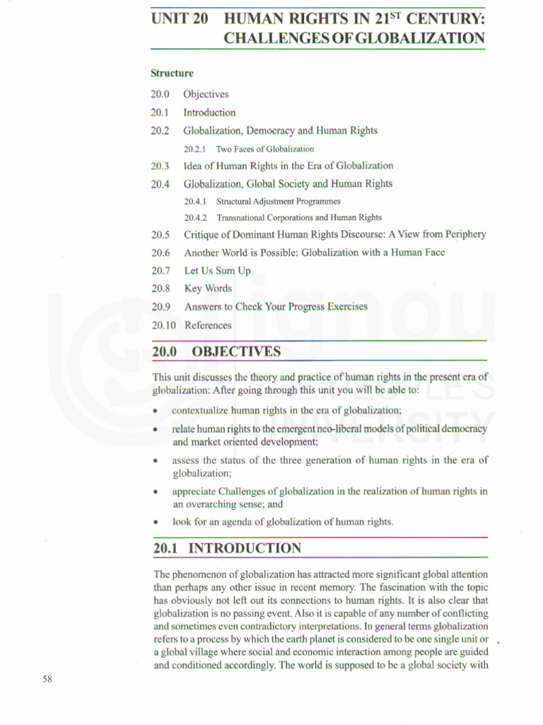 Unit-20 (1) | PDF | Human Rights | Globalization