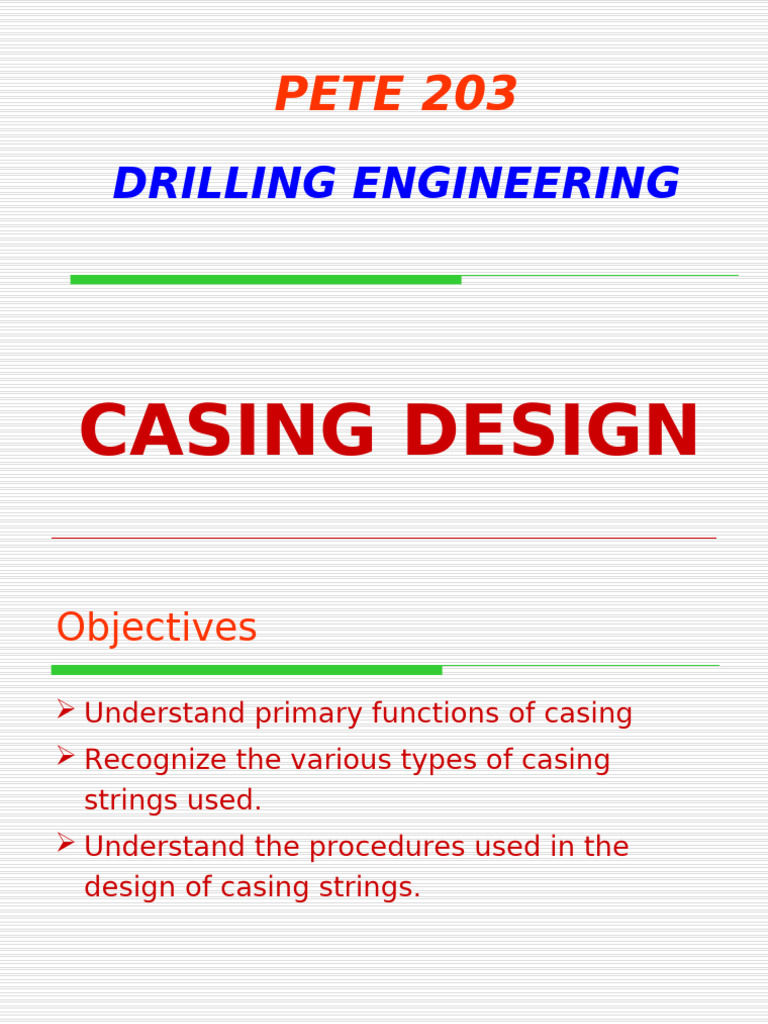 Casing Design 2005 | PDF | Casing (Borehole) | Oil Well