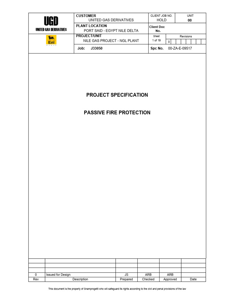 UGDC_Passive Fire Protection SPL09517R0 | PDF | Liquefied Petroleum Gas | Propane