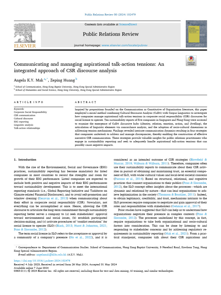 Communicating and Managing Aspirational Talk-Action Tensions-An ...