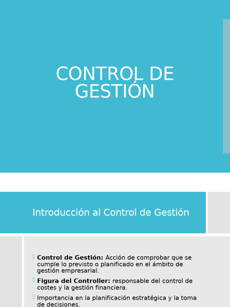 Presentación Control de Gestión Completa[1] | PDF | Costo | Economias