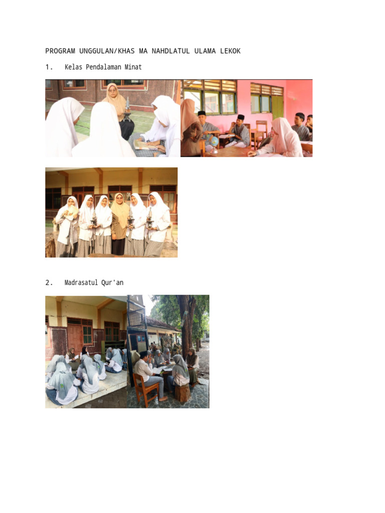 PROGRAM UNGGULAN KHAS MANU | PDF