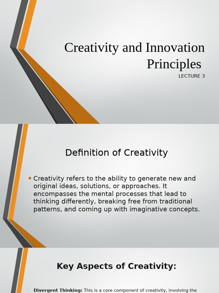 LECTURE 3 Creativity and Innovation | PDF | Creativity | Innovation