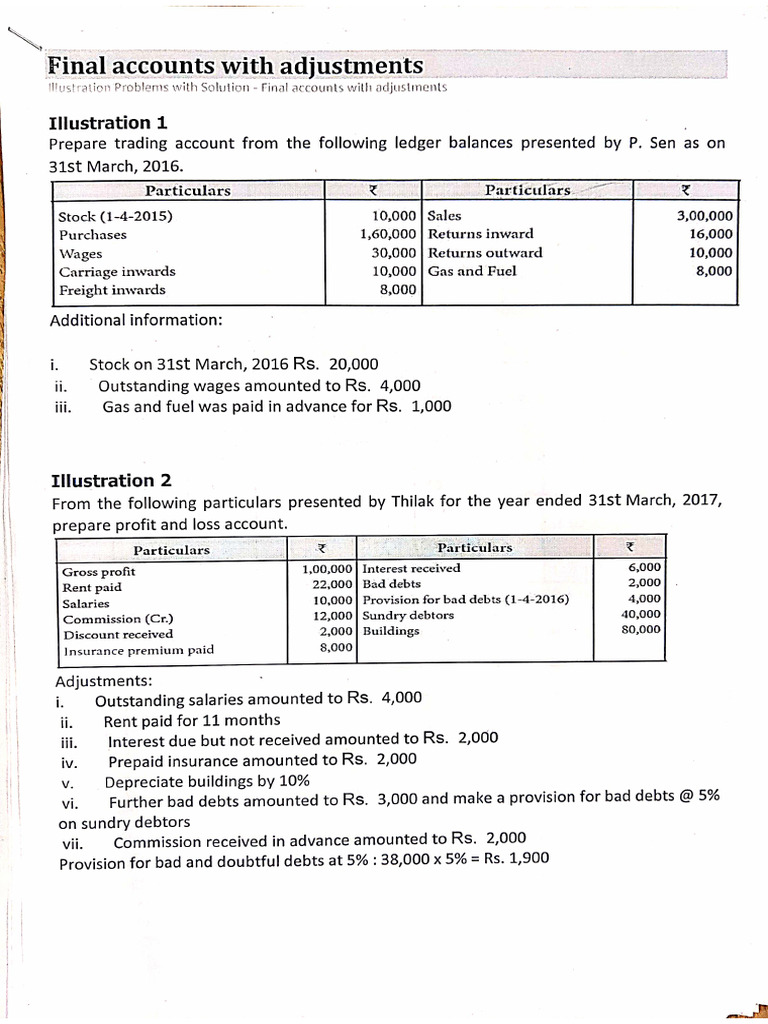 Questions - Final Account | PDF