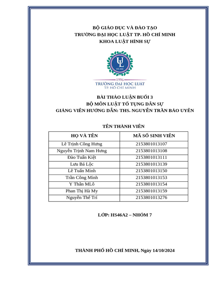 HS46A2 - Nhóm 7 - TTDS lần 3 | PDF