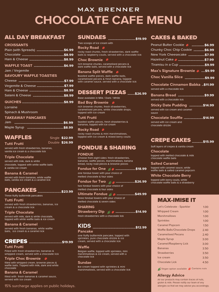 Indulgent Fondue and Dessert Menu | PDF | Milkshake | Waffle