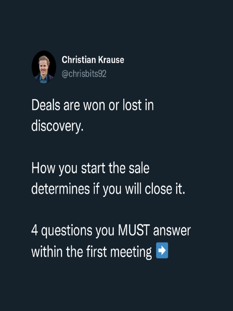 4 Discovery Questions by Christian Krause | PDF