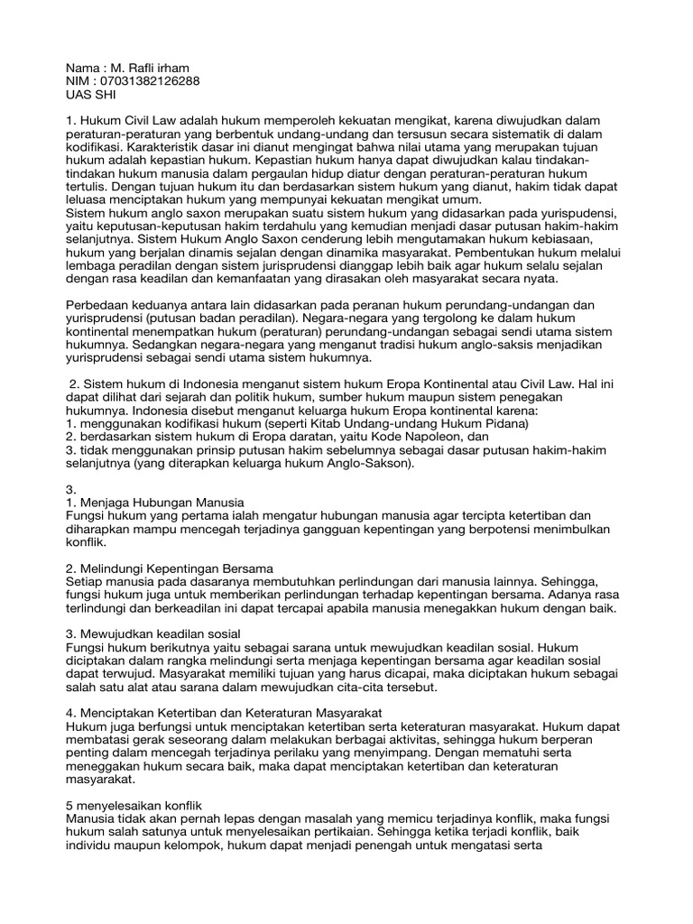 M. Rafli Irham UAS SHI | PDF