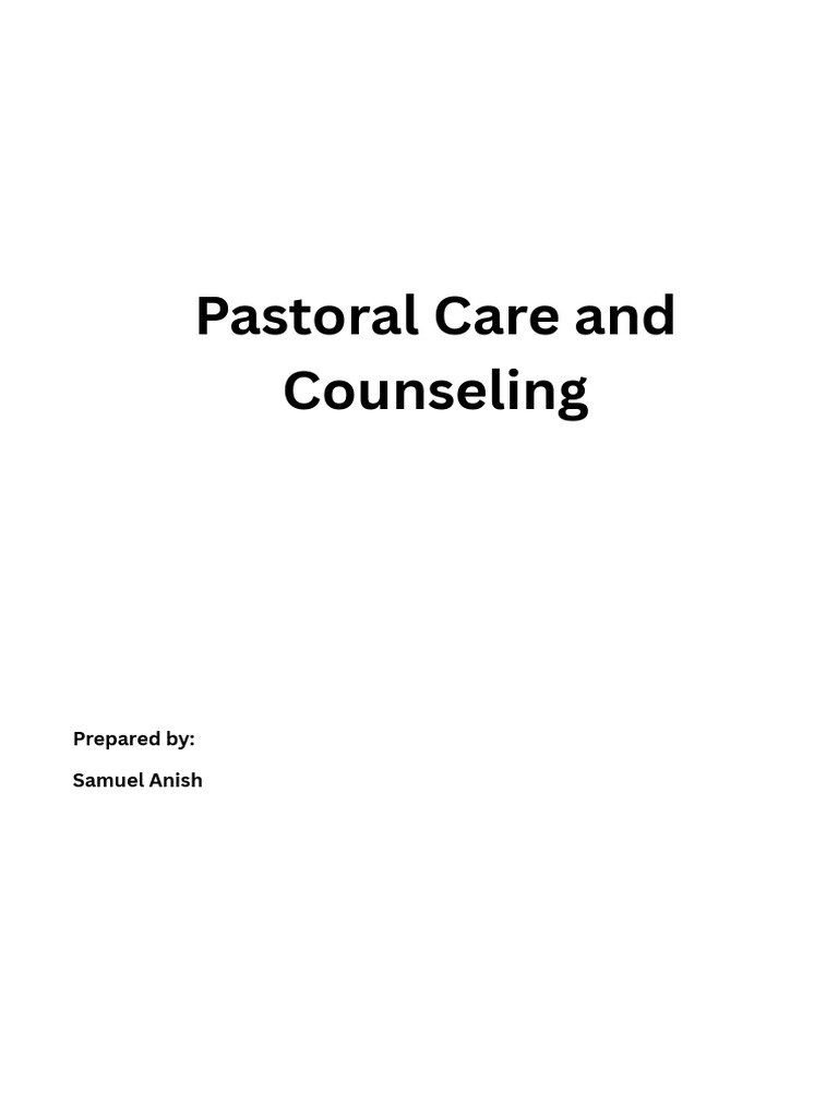 Introduction to Pastoral Care & Counseling | PDF | Psychotherapy ...