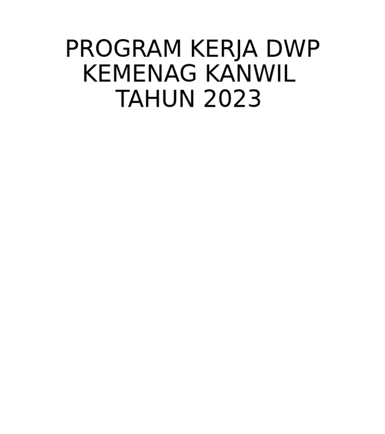 PROGRAM KERJA DWP JABAR 2023 | PDF