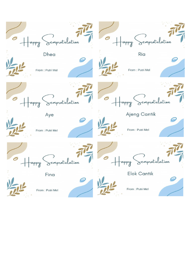 Kartu Ucapan Sempro | PDF