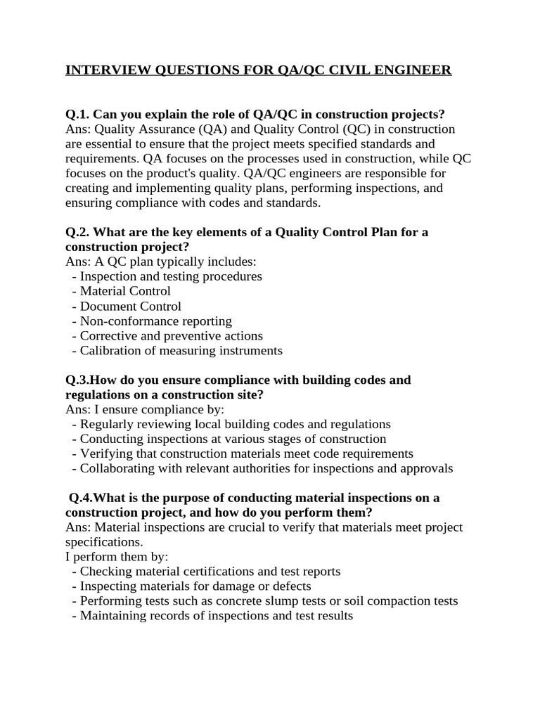 INTERVIEW | PDF | Concrete | Quality Assurance