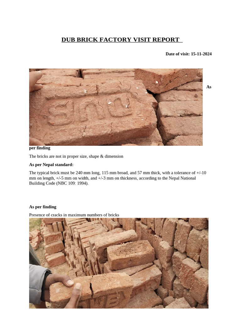 Dub Brick Factory Visit Report | PDF