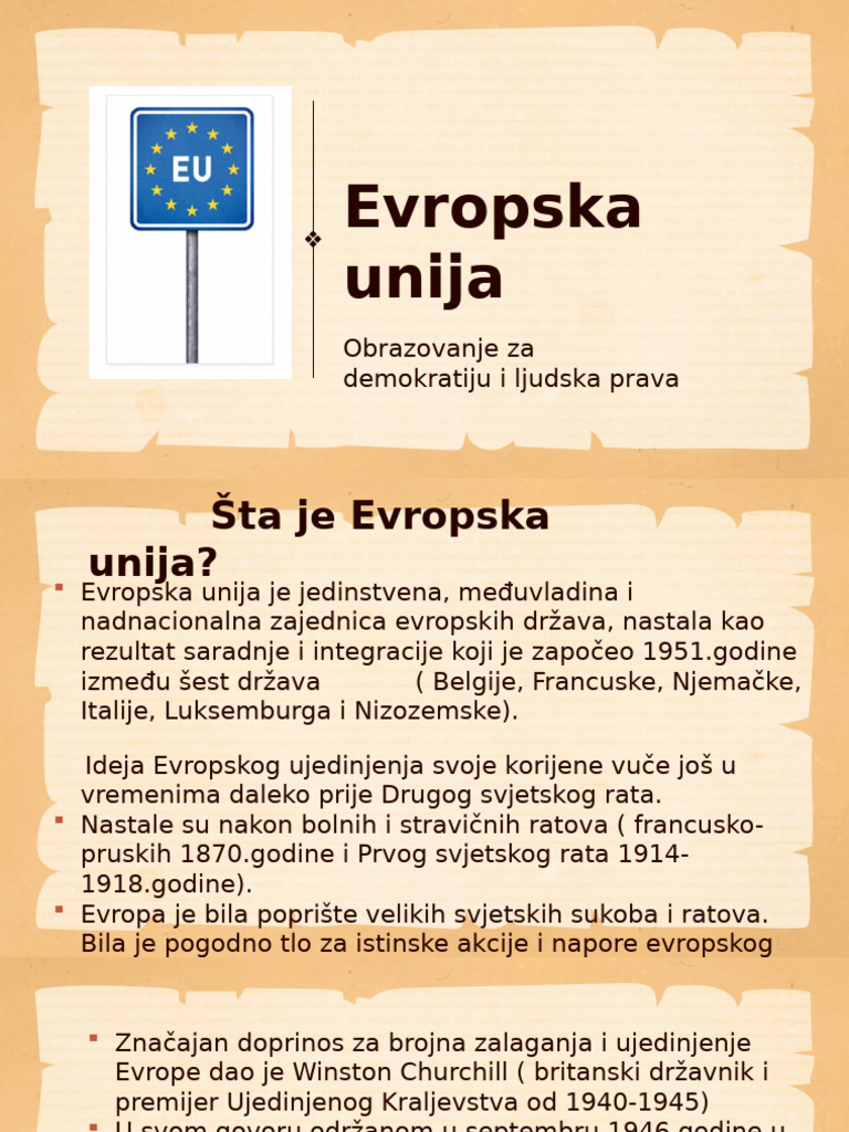 Evropska Unija - Lekcija | PDF