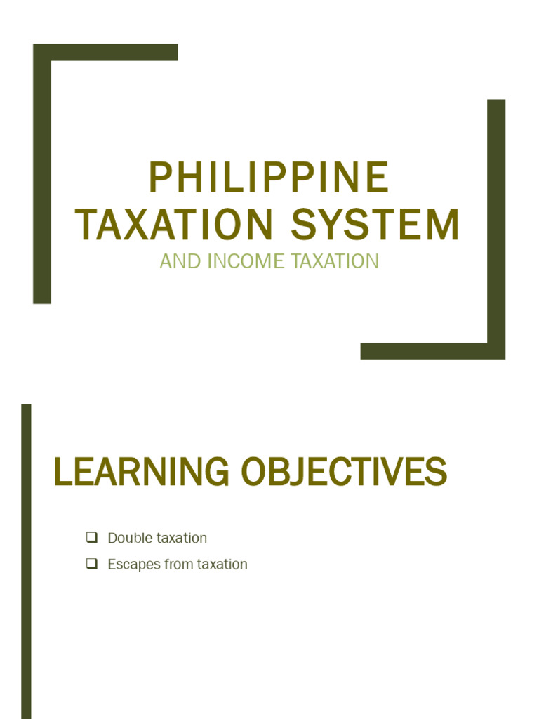 1.3. Philippine taxation System - Introduction | PDF