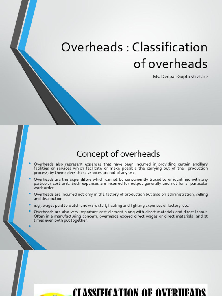 Overheads | PDF