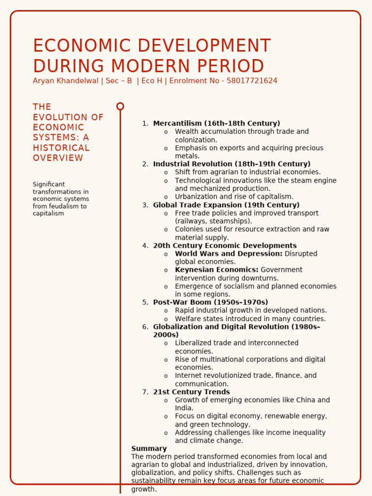 ffreport Economic Development during modern period | PDF | Economies ...