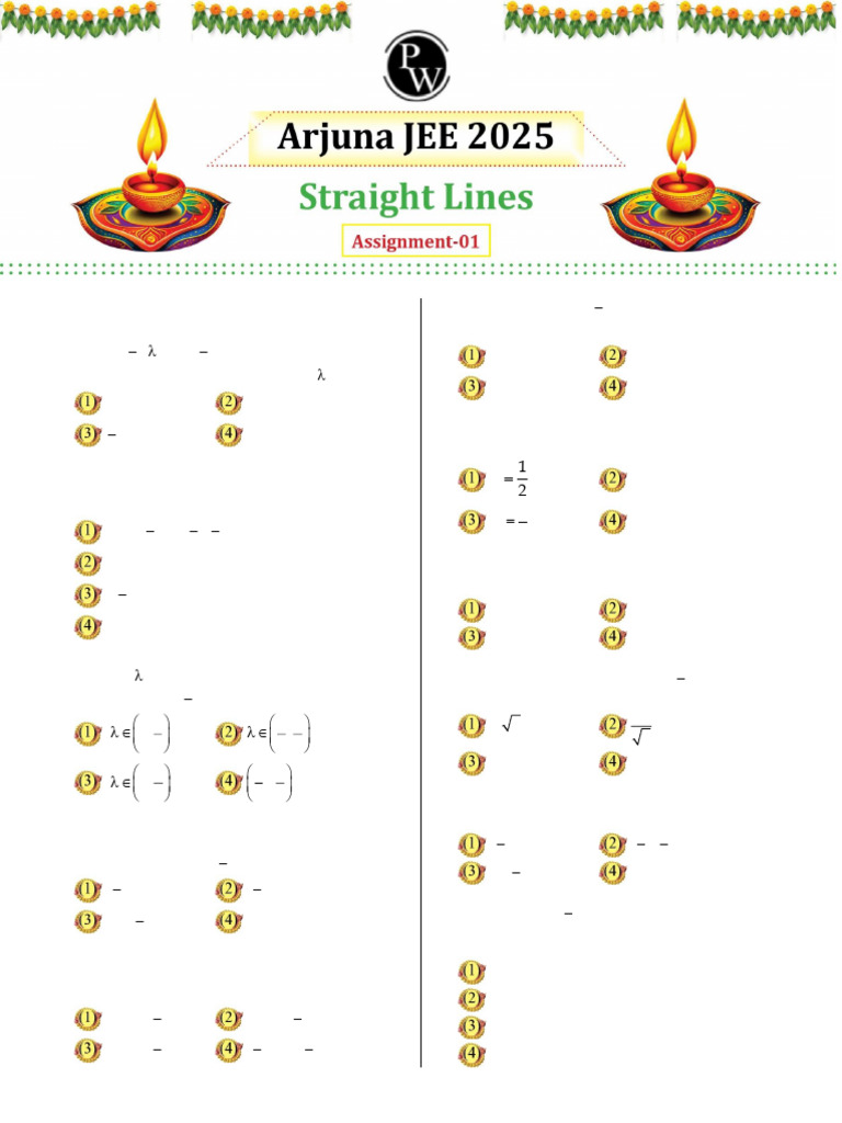 Straight Lines - Assignment - Only PDF | PDF | Triangle | Line (Geometry)