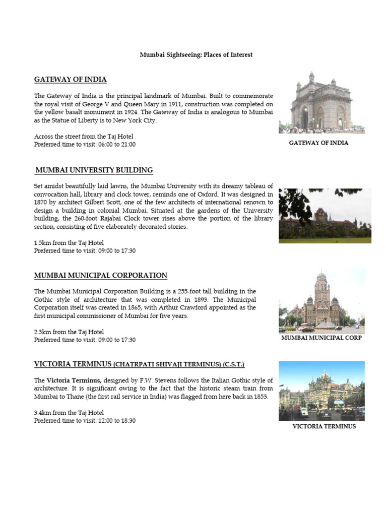 9a - Mumbai Sight Seeing | PDF