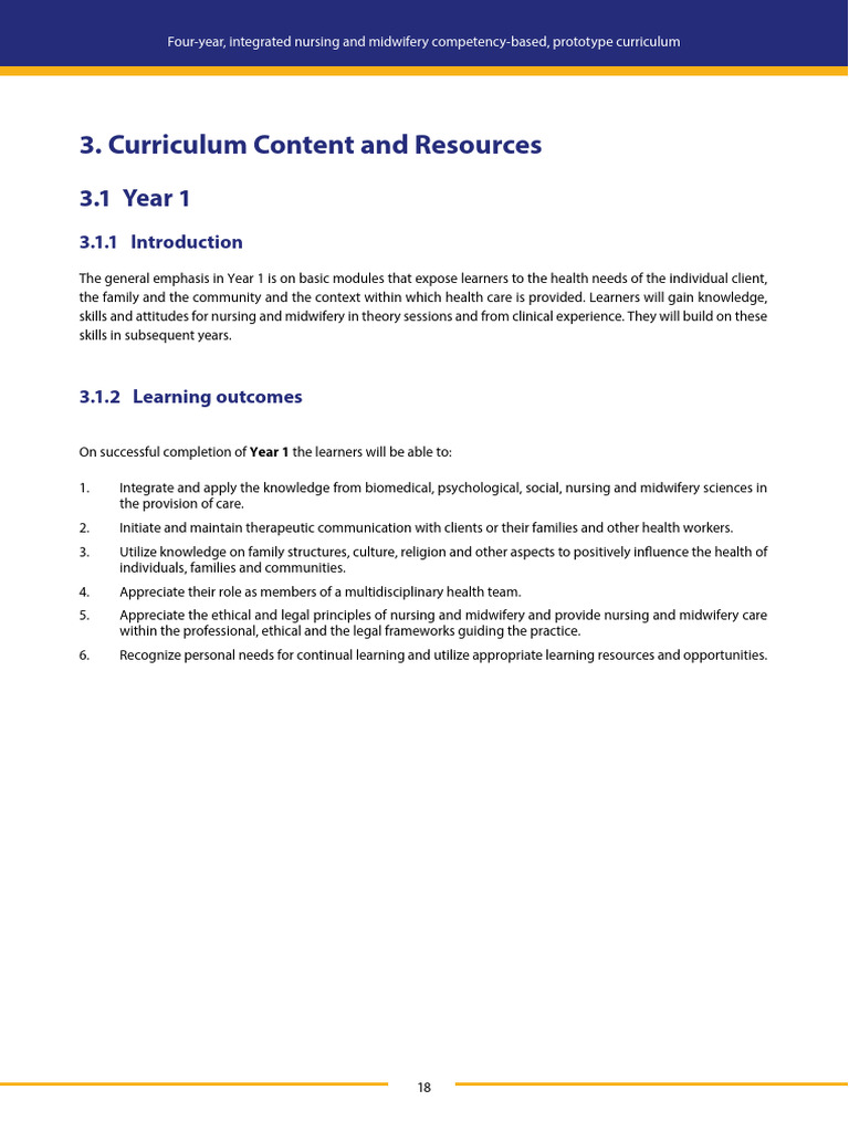 1-Year 1-Semester 1 and 2 Modules | PDF | Nursing | Educational Assessment