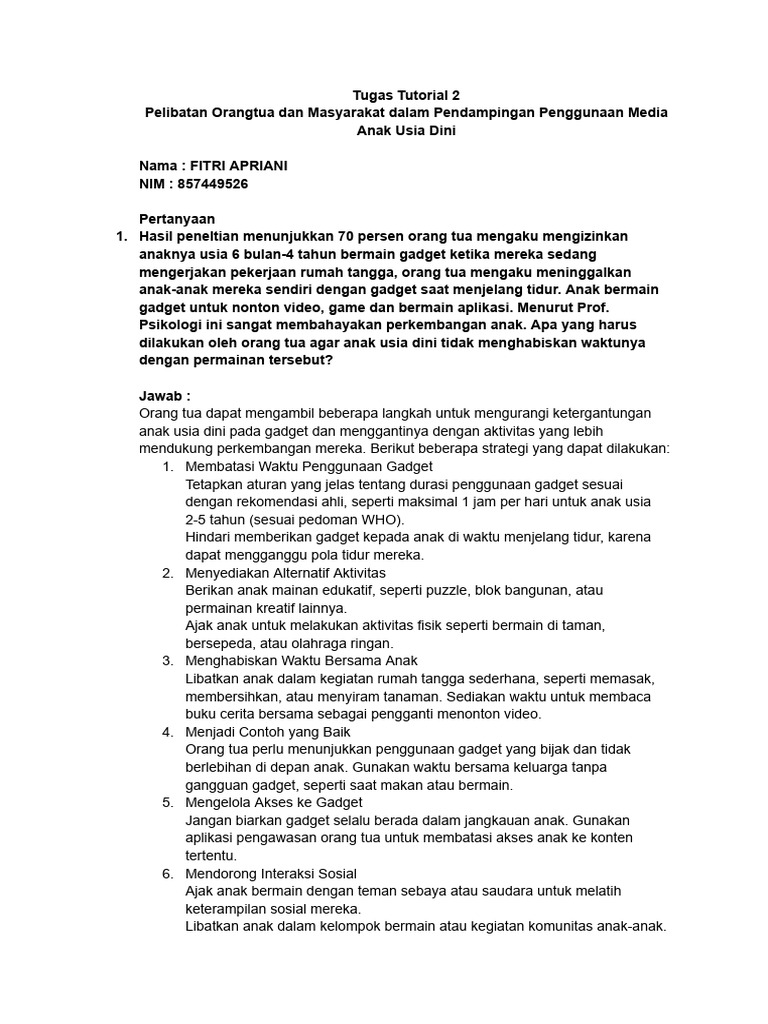 Tt2-Fitri Apriani - 857449526-Pelibatan Orangtua Dan Masyarakat | PDF