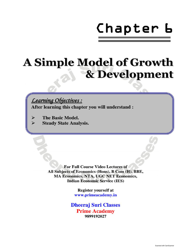 Chapter 6 Simple Model of Growth | PDF
