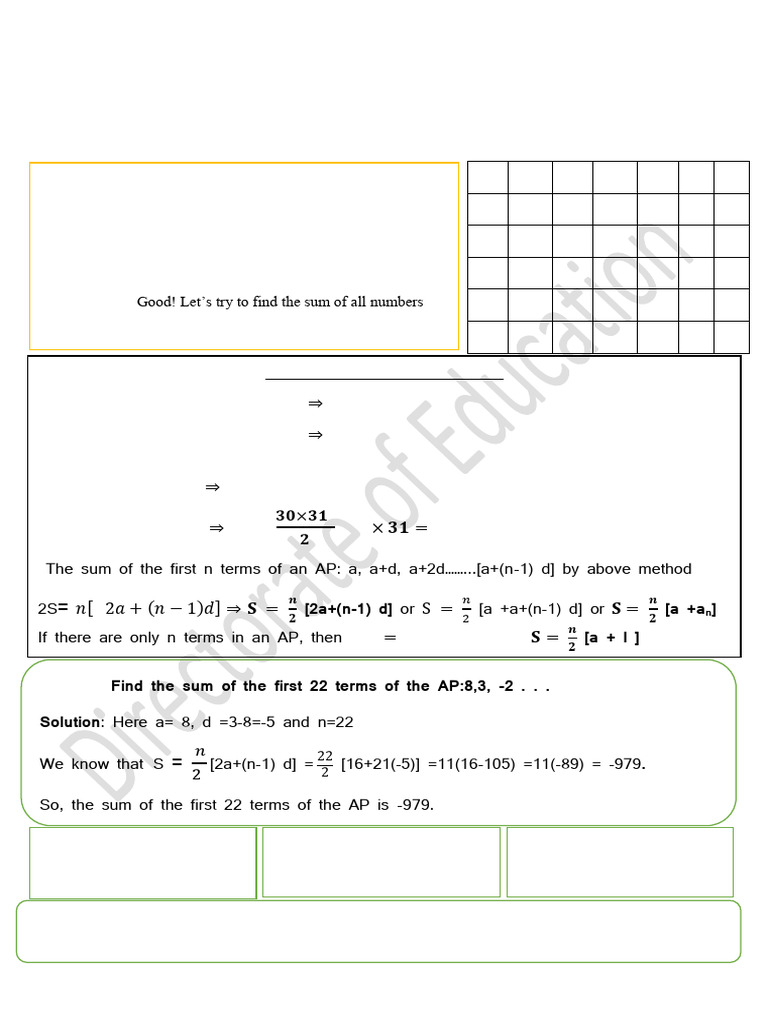 CH 5 Arithmetic Progressions Worksheet19 | PDF | Numbers | Mathematics