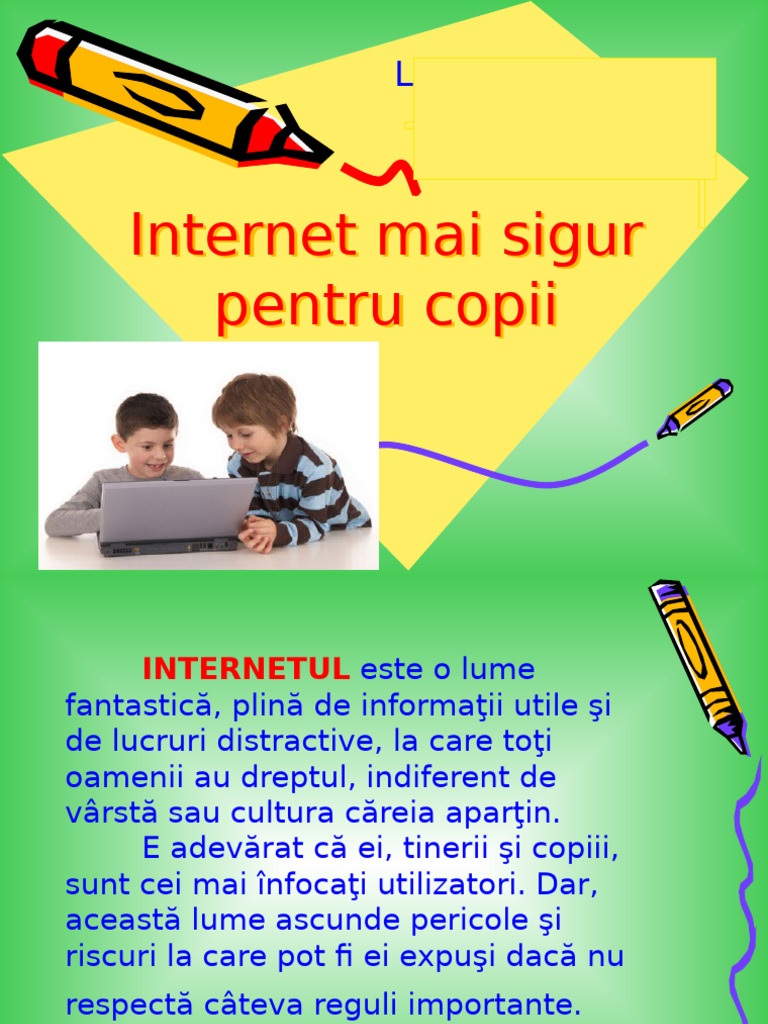Internet Mai Sigur Pentru Copii | PDF