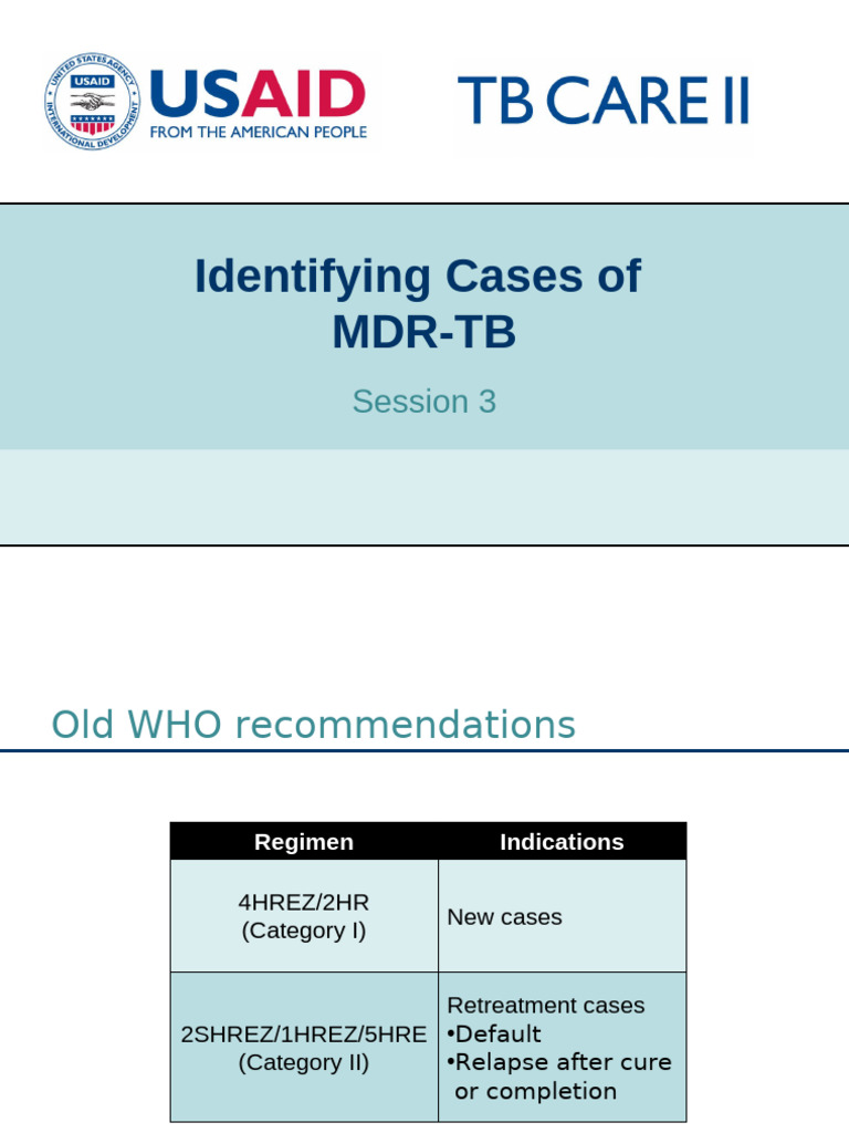 Session 3 Identifying Cases of MDR-TB | PDF | Tuberculosis | Immunology