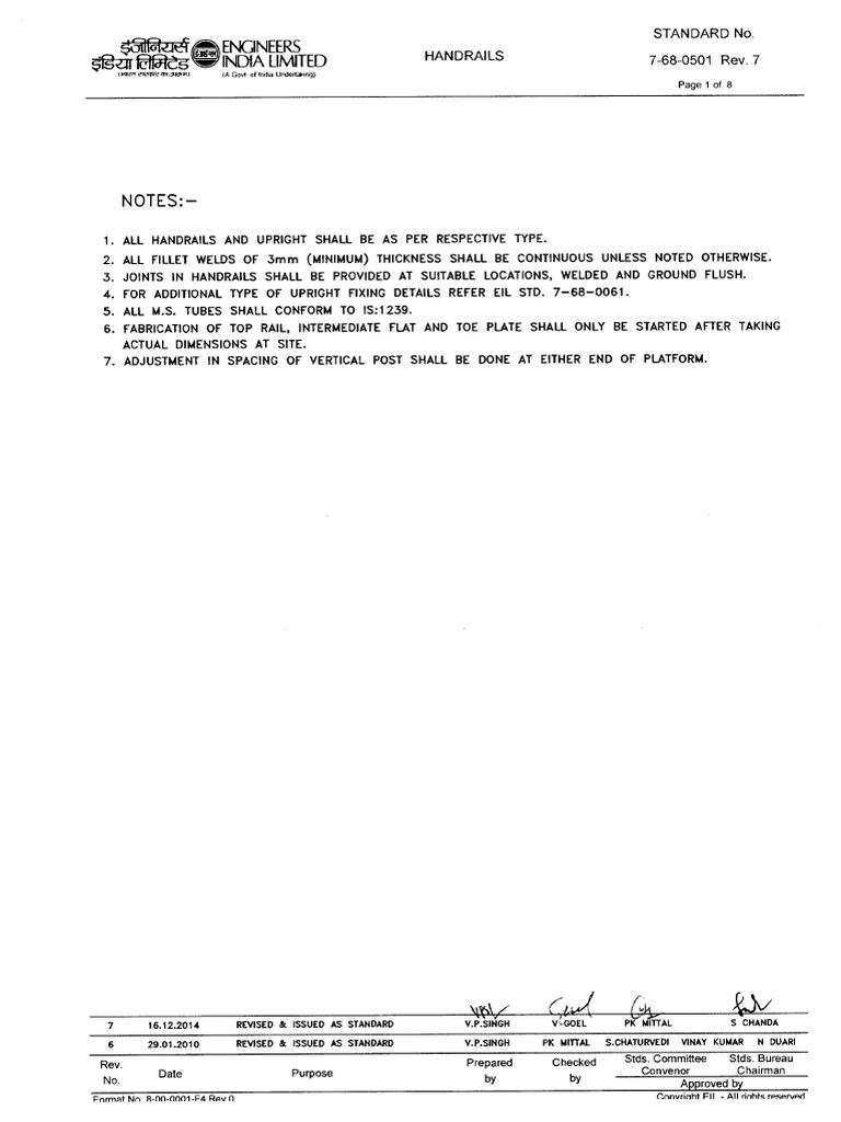 Handrail Specification Guidelines | PDF
