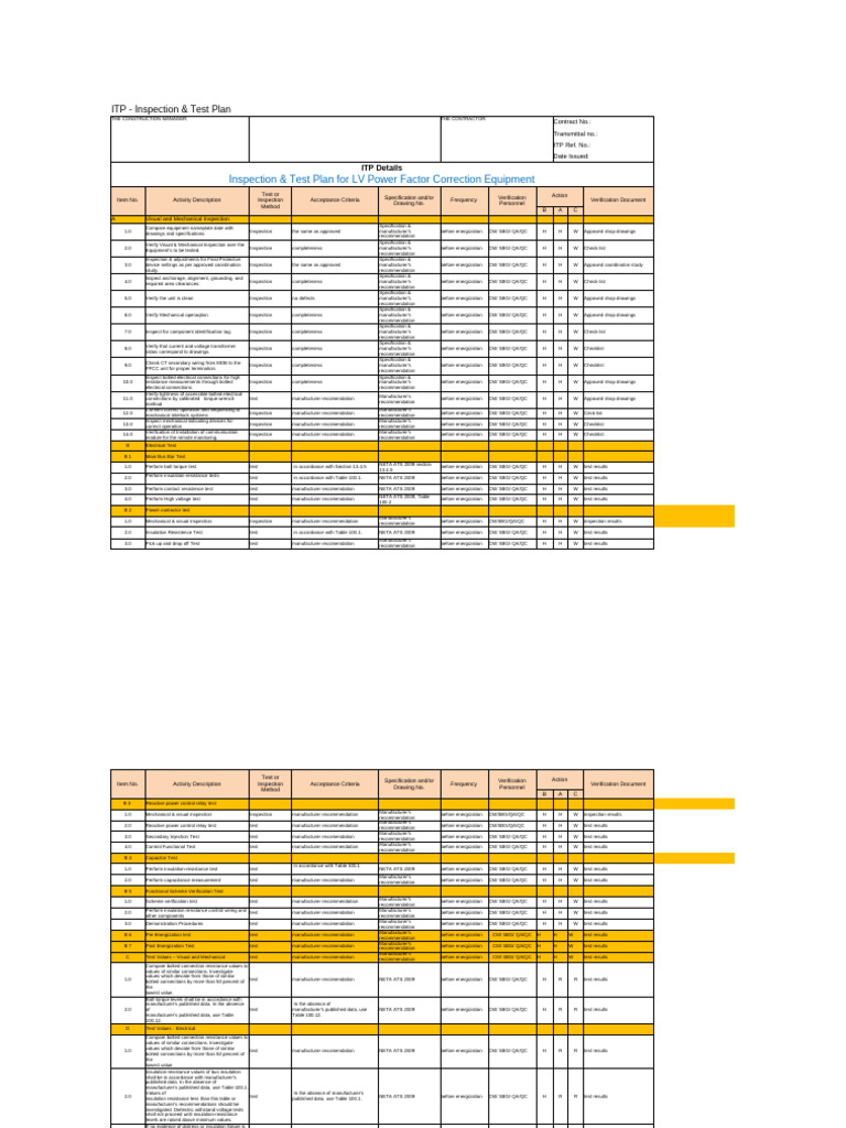 ITP PFC | PDF | Specification (Technical Standard) | Electric Power
