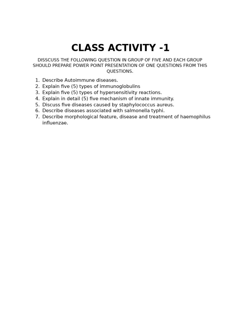 Class Activity CDT | PDF