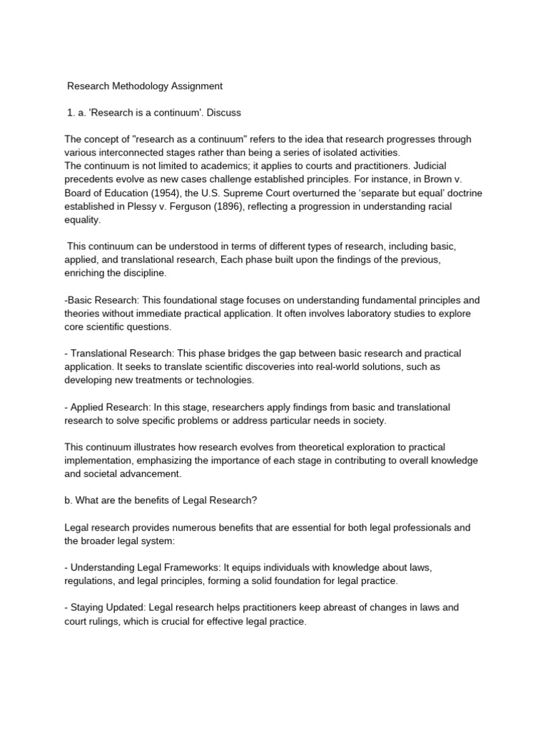 Legal Research Assignment | PDF | Methodology | Quantitative Research