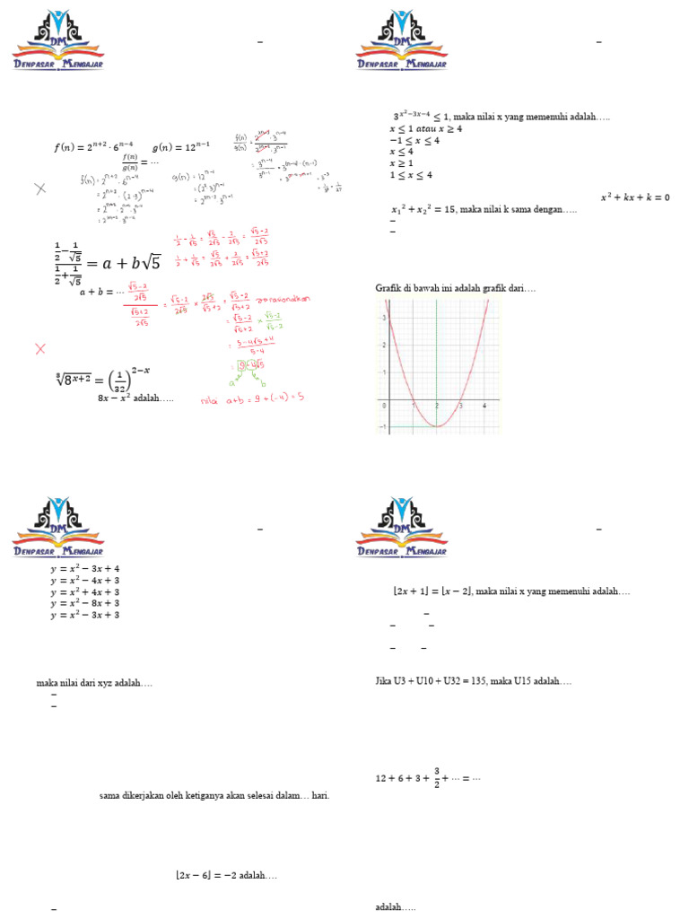 Soal Matematika SMP Mts MSCDM 2024 | PDF