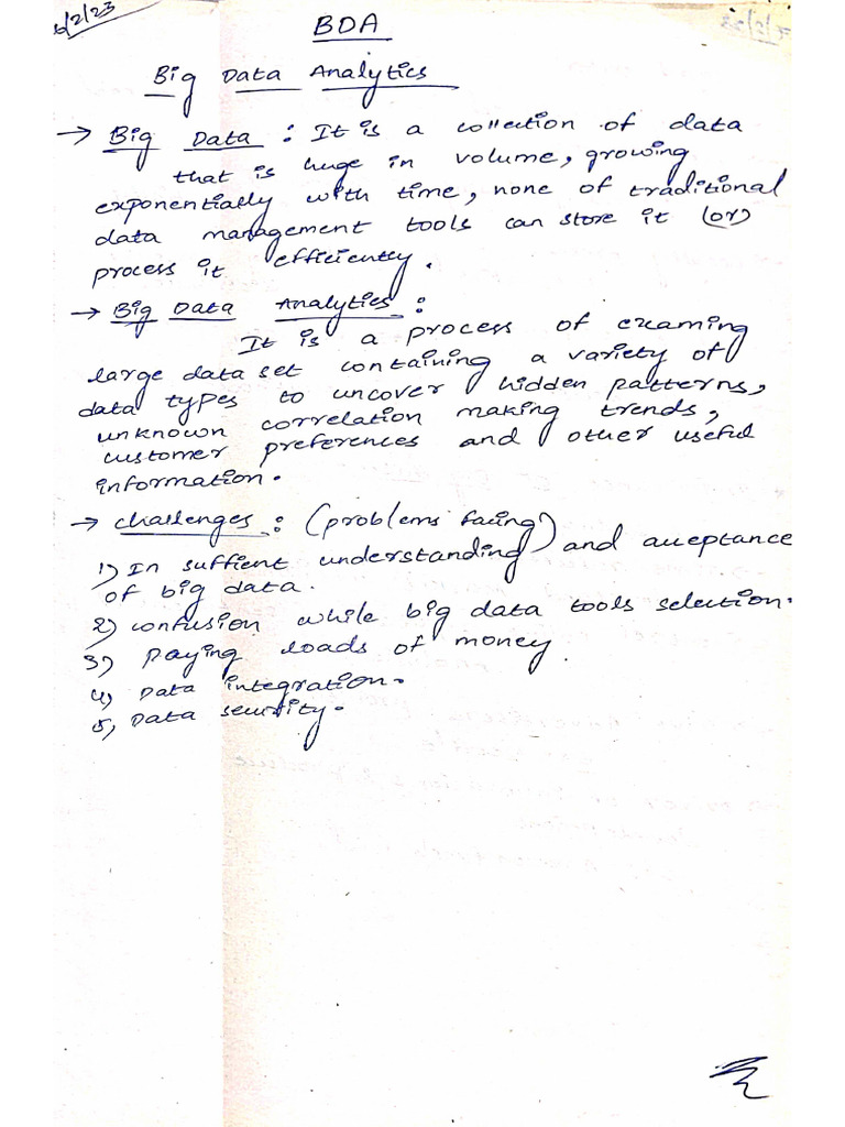 Big Data Written Notes | PDF