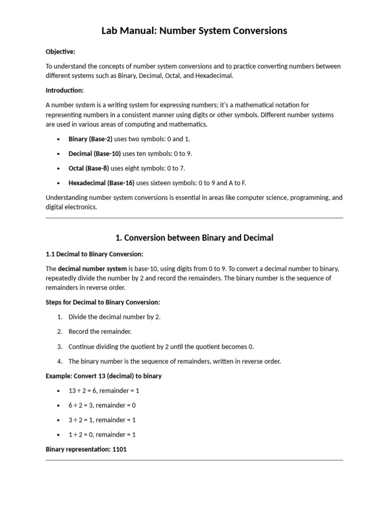 Number System Conversions | PDF | Encodings | Lexicology