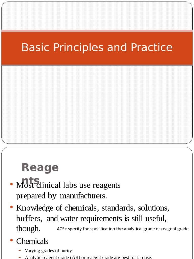 4 - Basic Principles and Practice Part I | PDF | Centrifuge | Chemistry