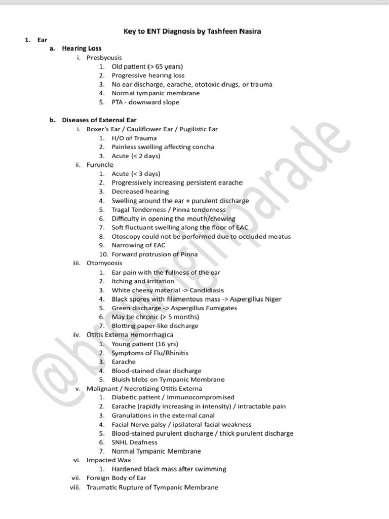 ENT Diagnosis | PDF